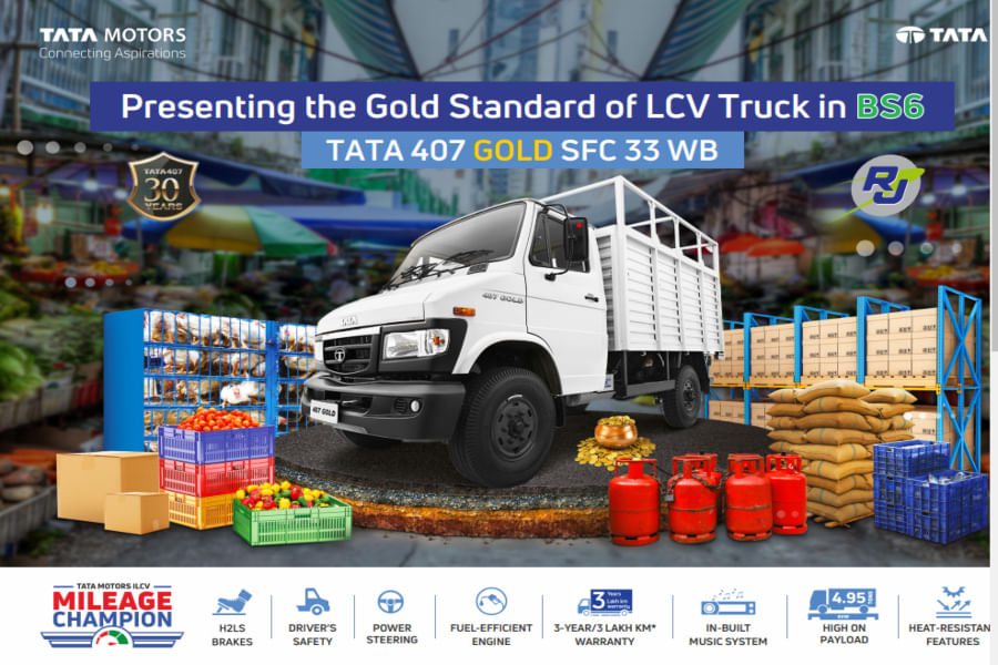 Tata Motors 407 Gold 33 WB RJ With Superior 2956 cc 4SPCR BS6-Compliant ...