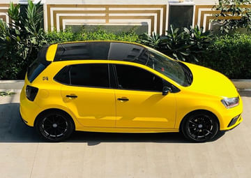 This Modified Volkswagen Polo Wrapped In Satin Yellow Makes 135 Bhp